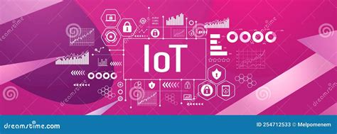 Iot Theme On Geometric Pattern Background Stock Image Image Of Background Computing 254712533