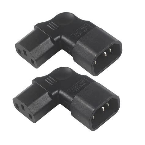 Qiucable Left Angle Iec Adapter C14 Male To C13 Female Desertcart India