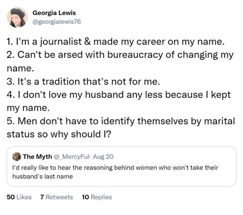 Women Share Why They Didn T Take Their Husband S Last Name Tweets