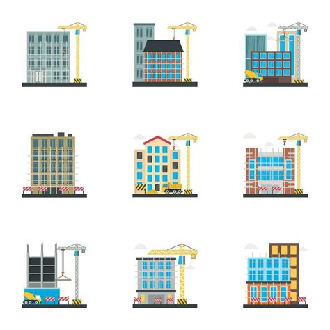 Pack Of Scaffolding Flat Icons Vector Art At Vecteezy