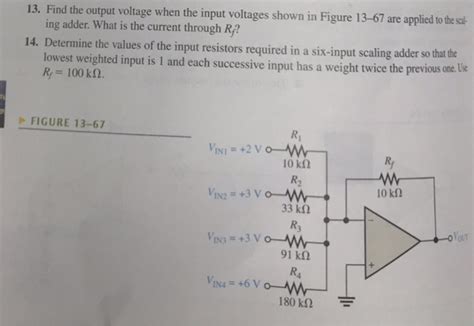 Solved Find The Output Voltage When The Input Voltages Chegg