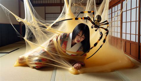 Japanese Woman Golden Web Cocoon By Gotspider On Deviantart