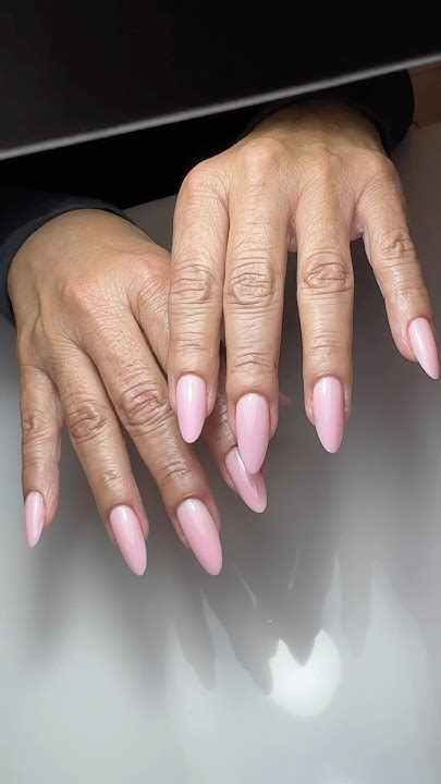Fast Curing Pink Hard Structure Gel In Almond Dual Form Nail Extensions