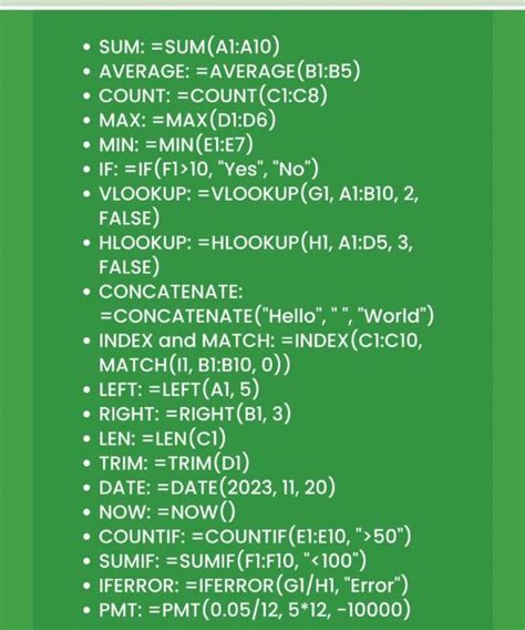 Edward U E On Linkedin Top 20 Excel Formulas