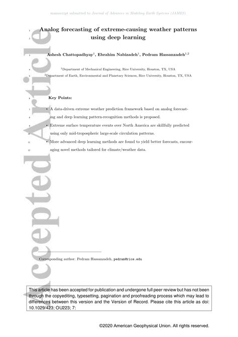 Pdf Analog Forecasting Of Extreme‐causing Weather Patterns Using Deep
