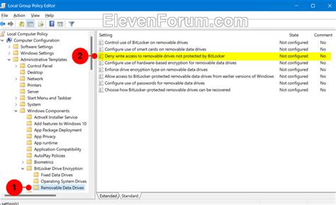 Deny Write Access To Removable Drives Not Protected By Bitlocker In Windows 11 Windows 11 Forum