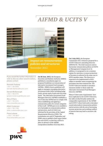 AIFMD UCITS V PwC