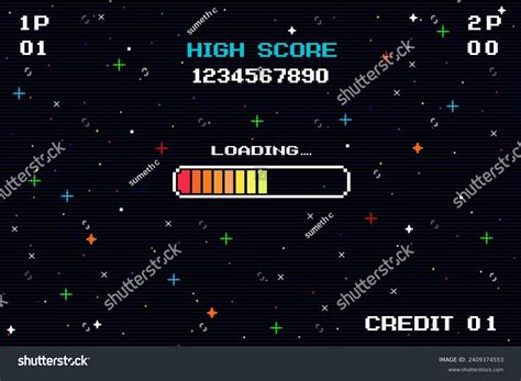 loading bar pixel art 8 bit stock vector royalty free 2409374553