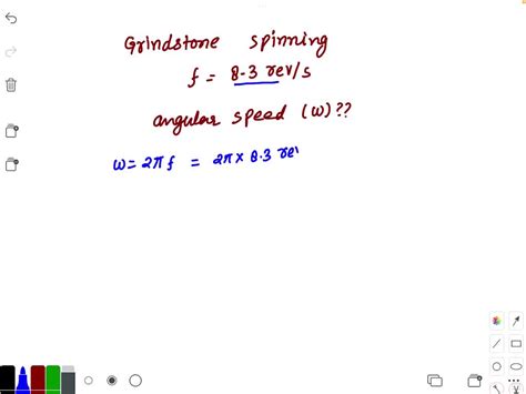 solved grindstone spinning at the rate of 8 3 rev s has what