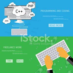 Vector Flat Concept Of Programming And Coding Royalty Free Vector Stock FreeImages