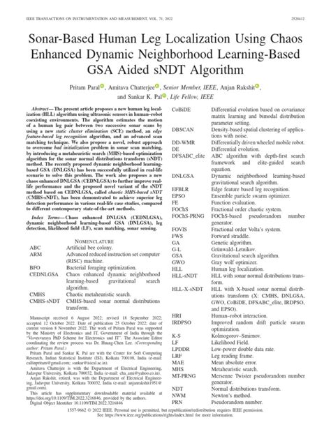 Sonar Based Human Leg Localization Using Chaos Enhanced Dynamic Neighborhood Learning Based Gsa