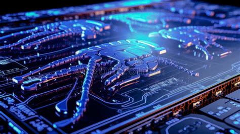 Placa Base Multicapa Que Aloja Microchips Y Controladores Que Alimentan El Fondo De Escritorio