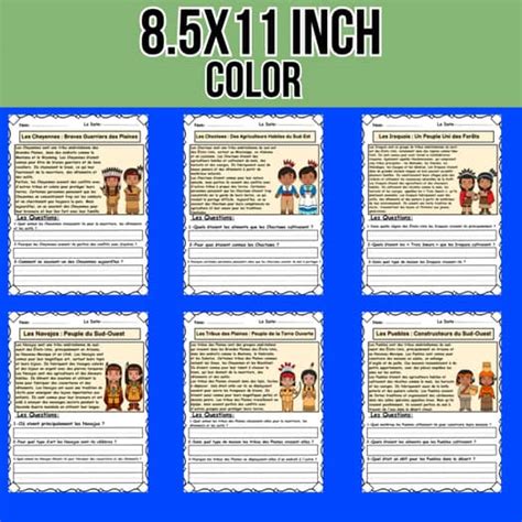French Native American Tribes Reading Comprehension Passages And Questions
