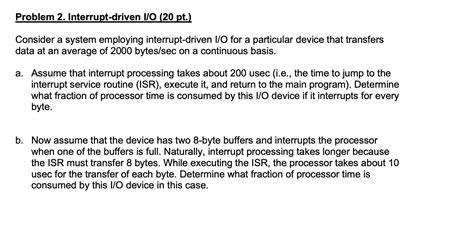 Solved Problem 2 Interrupt Driven 10 20 Pt Consider A