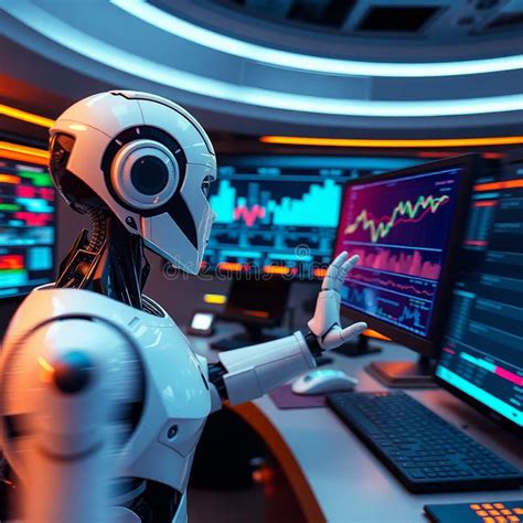ai powered robots in cyber operations stock image image of