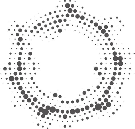 Dotted Circle Pattern Abstract Halftone Round Frame With Random Gradient Gradation Grunge