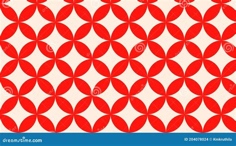 Red Seamless Overlapping Circles Pattern Vector Art Stock Illustration Illustration Of