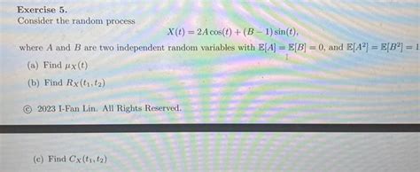 solved exercise 5 consider the random process