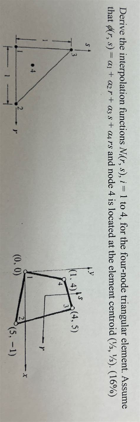 Solved Derive The Interpolation Functions Nirsi1 ﻿to
