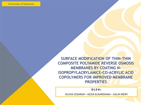Surface Modification Of Thin Thin Composite Polyamide Reverse Osmosis