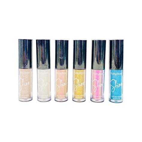 Delineador Glitter Shine Ruby Rose Hb 8416 Kit 06un Mercado Make