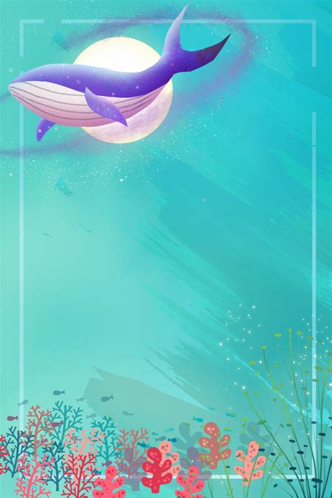 파란색 바다 고래 미니멀리스트 푸른 대양 고래 배경 일러스트 및 사진 무료 다운로드 Pngtree