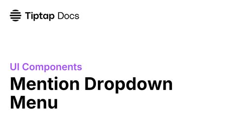 Mention Dropdown Menu Tiptap Ui Components
