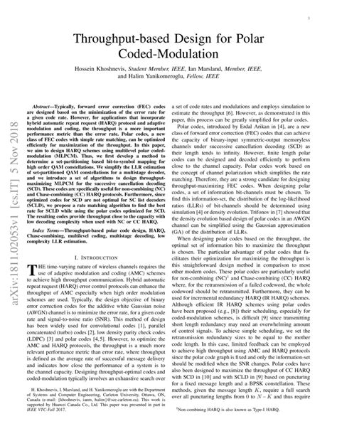 Throughput Based Design For Polar Coded Modulation Deepai
