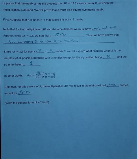Solved Suppose That The Matrix A Has The Property That AB Chegg Com
