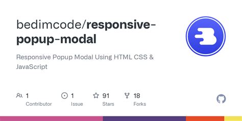 Github Bedimcoderesponsive Popup Modal Responsive Popup Modal Using Html Css And Javascript