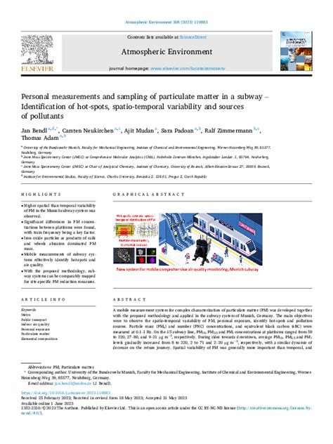 Pdf Personal Measurements And Sampling Of Particulate Matter In A