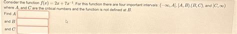 solved consider the function f x 2x 7x 1 ﻿for this