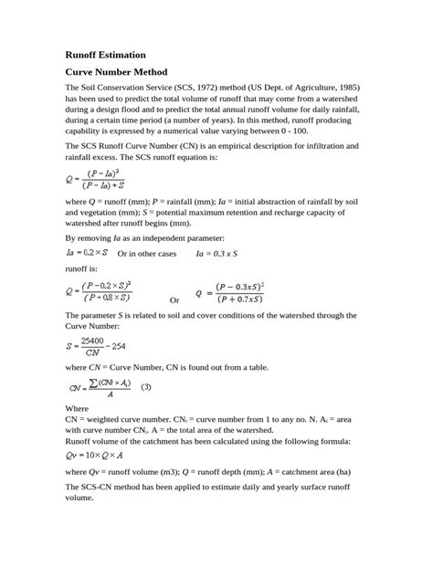 4 Runoff Estimation Scs Cn Pdf Surface Runoff Loam