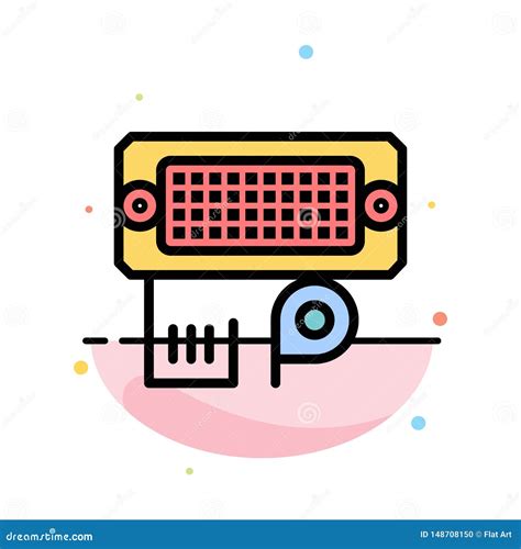 Adapter Connection Data Input Abstract Flat Color Icon Template Stock Vector Illustration