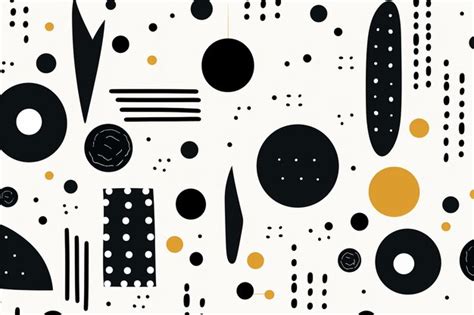 Abstract Seamless Pattern With Geometric Shapes Dots Lines And Spots Vector Illustration