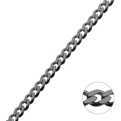Black Rhodium 55mm Curb Chain 1m G Silver