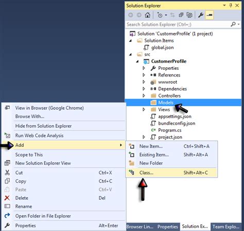 ASP NET CORE Adding Models Folder And Models Class To Project