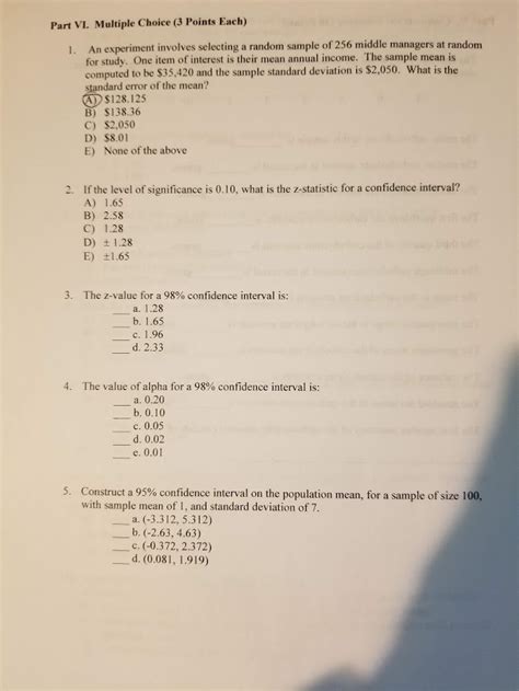 Solved Part Vi Multiple Choice 3 Points Each An