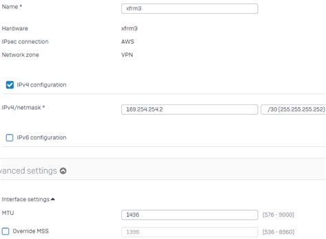 sophos firewall ipsec tunnel between aws vpn gateway and sophos
