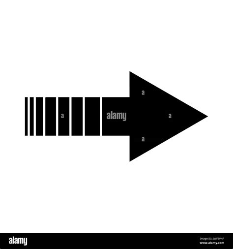 Right Arrow Icon Black Silhouette In Line Creative Art Symbol Navigation Element Vector