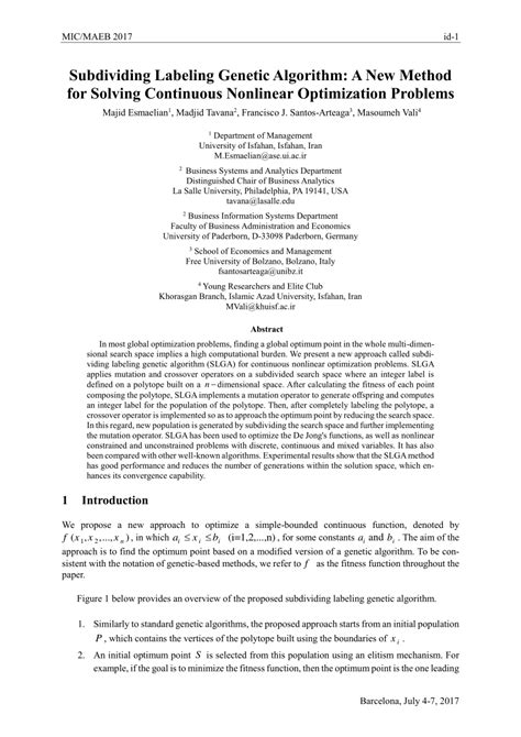 Pdf Subdividing Labeling Genetic Algorithm A New Method For Solving