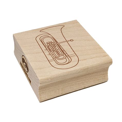Tuba Brass Musical Instrument Square Rubber Stamp For Stamping Crafting