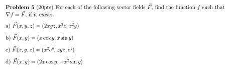 solved problem 5 20pts for each of the following vector