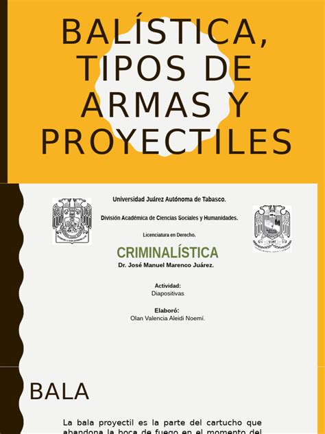 Balística Tipos De Armas Y Proyectiles Pdf Proyectiles Munición