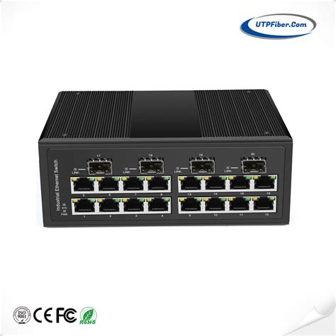 Industrial L2 16 Port 10 100 1000t 4 Port 100 1000x Sfp Managed Ethernet Switch Shenzhen