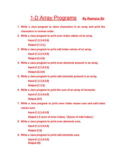 Array Questions Pdf