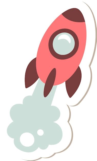 Premium Vector Flying Rocket Sticker