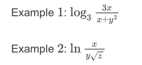 Solved Use 3 Different Log Laws For Each Example And