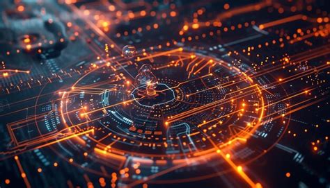 Cyber Defense Grid With Glowing Security Particles Premium Ai Generated Image