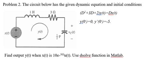 Solved Problem 2 The Circuit Below Has The Given Dynamic Chegg Com